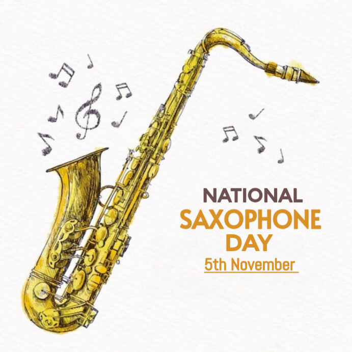 Copy of White Maximalist National Saxophone Day Instagram Post ...