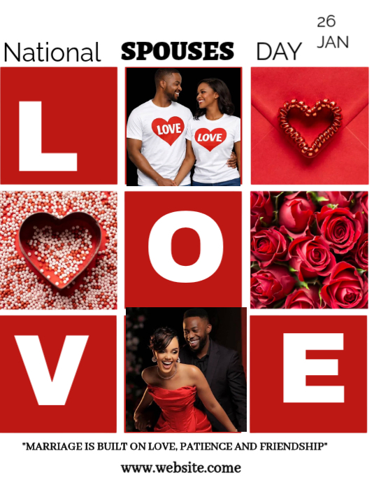 Plantilla de White Maximalist National Spouses Day Design Template ...
