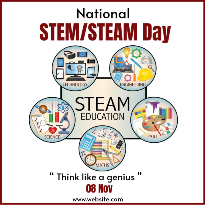 Copy of White Maximalist National Stem/steam Day Instagram Post ...