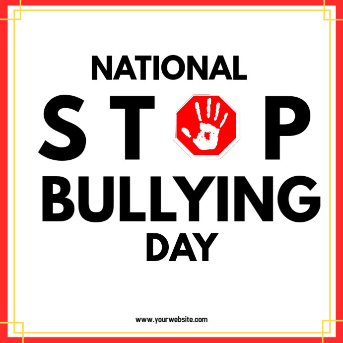 White Maximalist National Stop Bullying Day Instagram Post Template ...