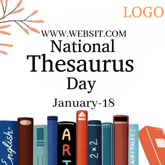 White Maximalist National Thesaurus Day Instagram Post Template ...