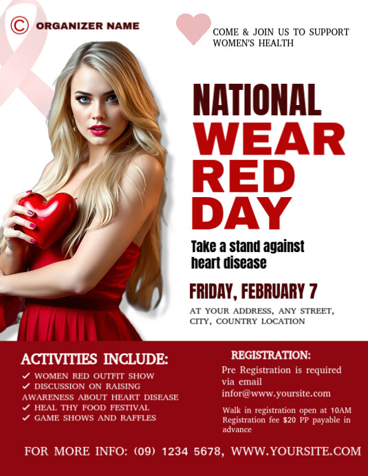 Copy of White Maximalist National Wear Red Day Flyer (us Letter ...