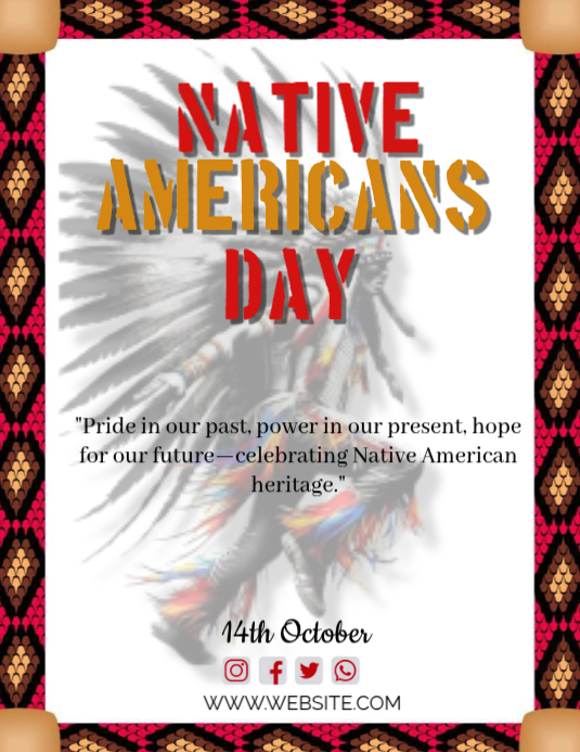 Copy of White Maximalist Native Americans Day Flyer (us Letter ...
