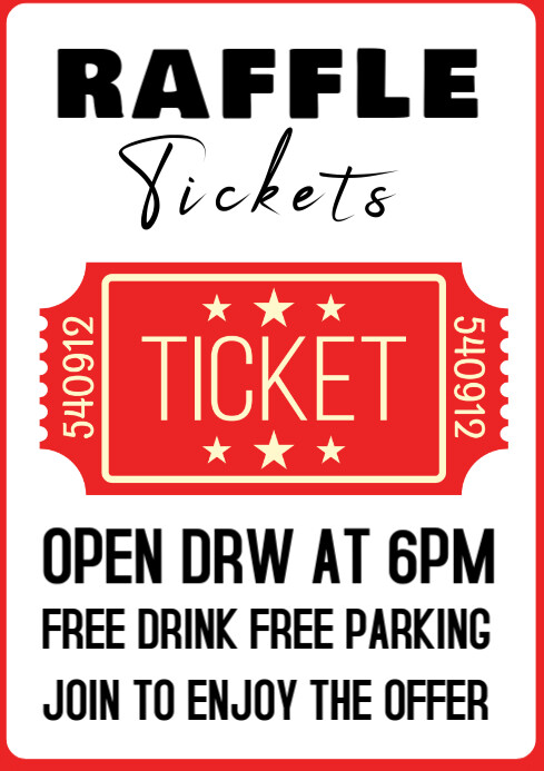 White Maximalist New Amazing Raffle Tickets Designs A3 Template ...