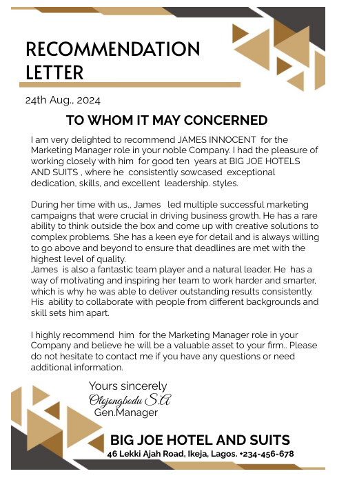White Maximalist New Job Recommendation Lett Template | PosterMyWall
