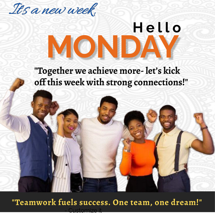 White Maximalist New Week Hello Monday Insta Template | PosterMyWall