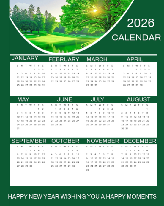 Plantilla de White Maximalist New Year 2026 Calendar Instagram Portrait ...