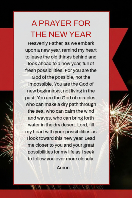 Plantilla de White Maximalist New Year Prayer Pinterest Graphic ...
