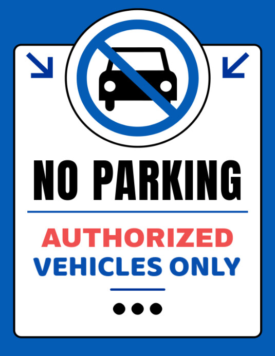 White Maximalist No Parking Please Flyer (us Letter) Template ...