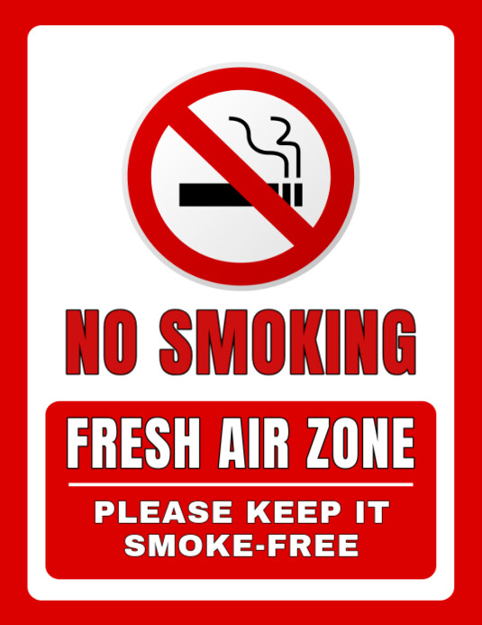 White Maximalist No Smoking Area Restricted Flyer (us Letter) Template ...