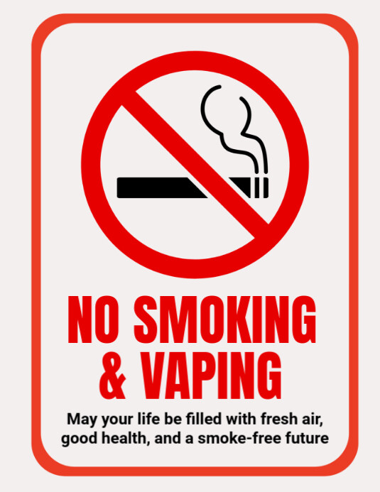 White Maximalist No Smoking Flyer (us Letter) Template | PosterMyWall