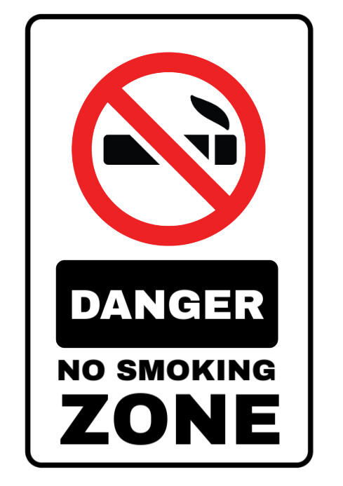 White Maximalist No Smoking Zone Sign A4 Templat | PosterMyWall