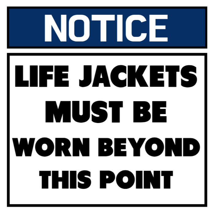 White Maximalist Notice: Life Jackets Must Be Worn Beyond This Point ...