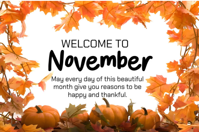 Copy of White Maximalist November Greeting Cards Poster | PosterMyWall