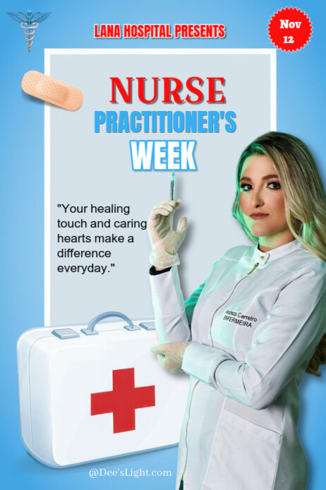 White Maximalist Nurse Practitioners Week Poster Template | PosterMyWall