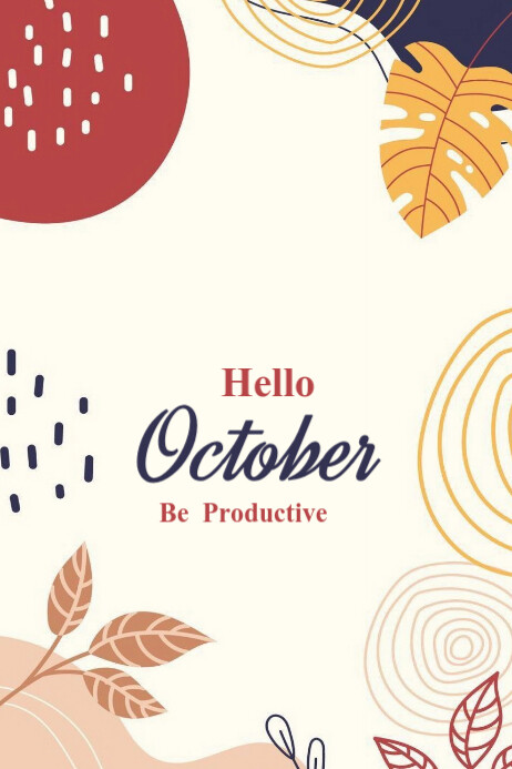 White Maximalist October Banner 4' × 6' Template | PosterMyWall