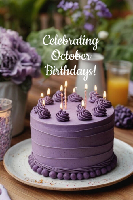 White Maximalist October Birthdays Banner 4' × 6' Template | PosterMyWall