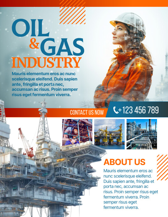 Copy of White Maximalist Oil & Gas Flyer (us Letter) | PosterMyWall