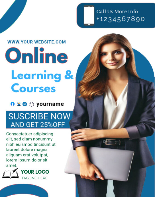 White Maximalist Online Course Ads Poster/wallboard Template | PosterMyWall