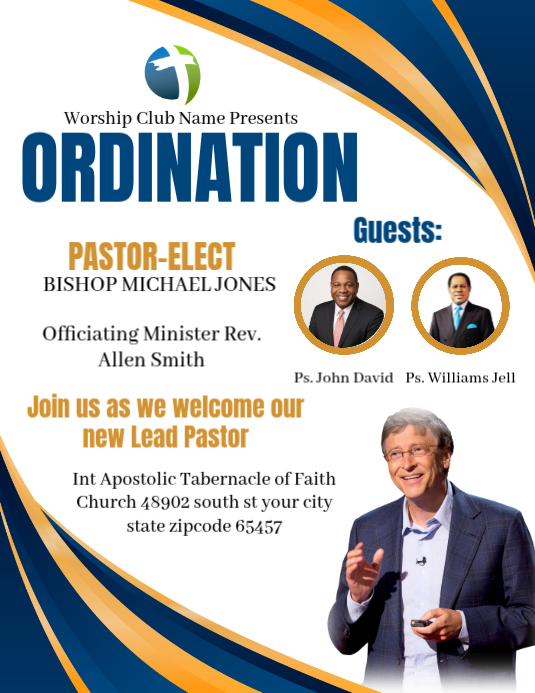 White Maximalist Ordination Church Flyer Flyer (us Letter) Template ...