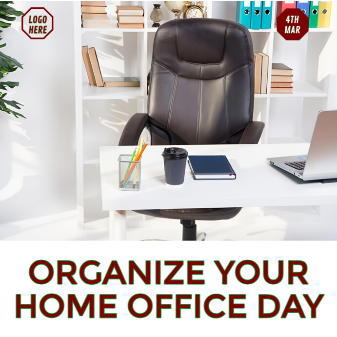 Copy of White Maximalist Organize Your Home Office Day Instagram Post ...