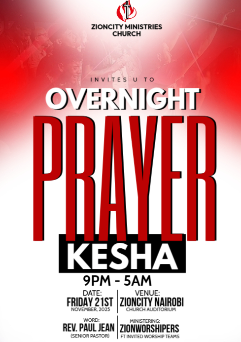 White Maximalist Overnight Prayer Kesha A4 Template | PosterMyWall