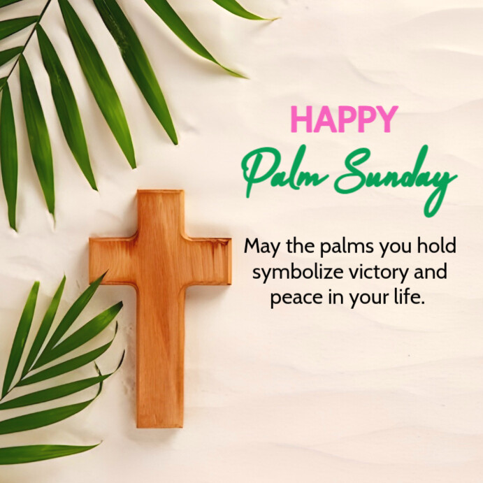 White Maximalist Palm Sunday Instagram Post Template | PosterMyWall