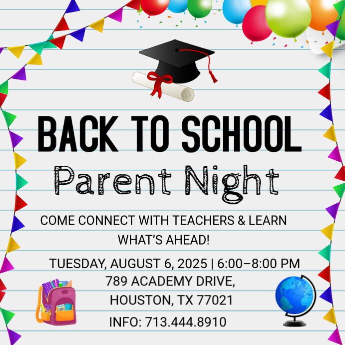 White Maximalist Parents Night Flyer, Parents Meeting Flyer, Parents ...