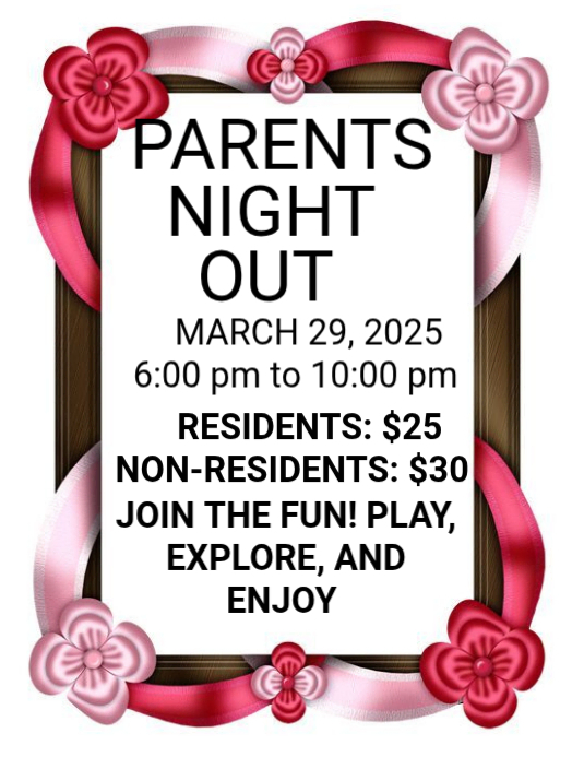 White Maximalist Parents Night Out Flyer (us Letter) Template ...