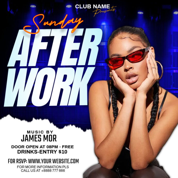 White Maximalist Party Flyer Instagram Post Template | PosterMyWall