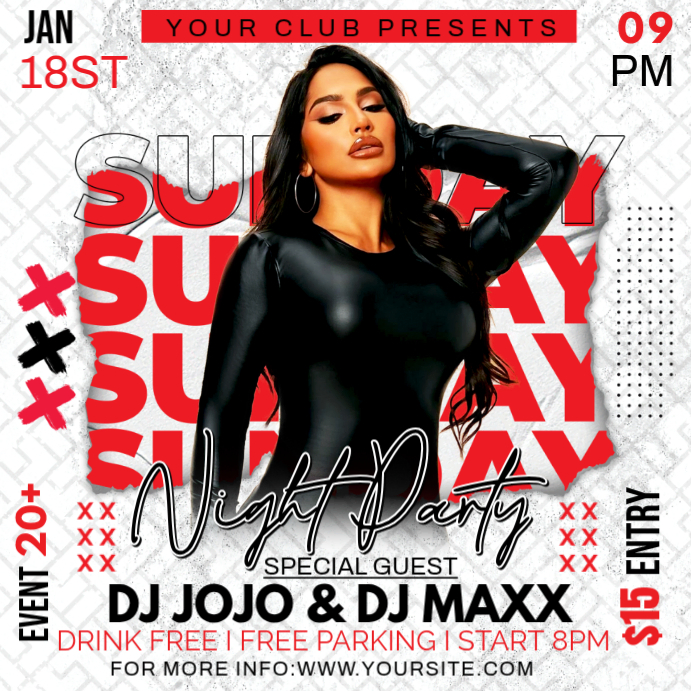 White Maximalist Party Instagram Post Template | PosterMyWall