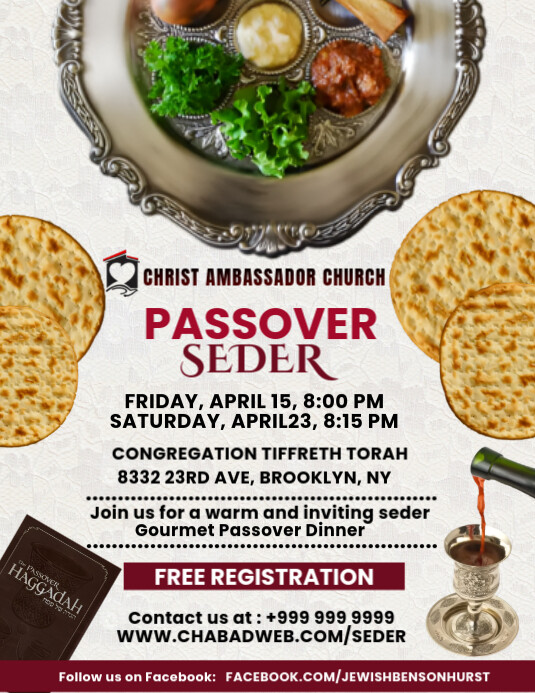 Copy of White Maximalist Passover Seder Service Flyer (us Letter ...