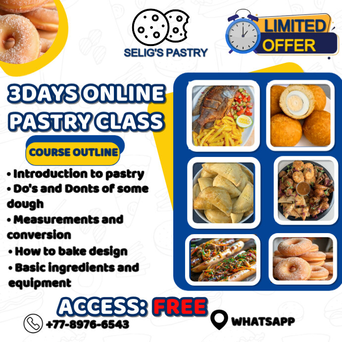 White Maximalist Pastry Flyer Design Template Instagram Post | PosterMyWall