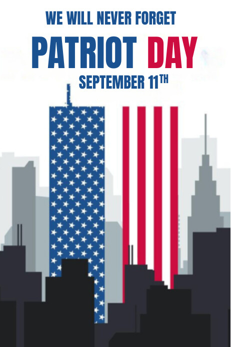White Maximalist Patriot Day Poster Template | PosterMyWall