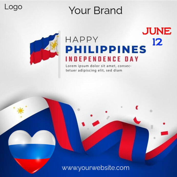 White Maximalist Philippines Independence Day Template Instagram Post ...