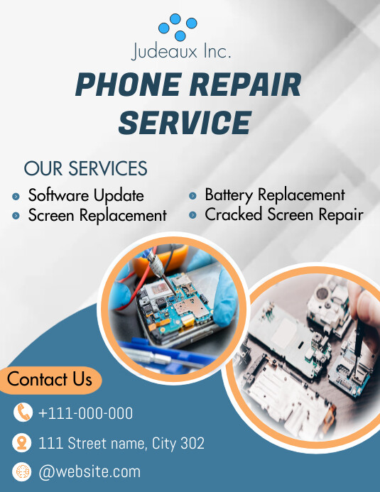 Copy of White Maximalist Phone Repair Shop Flyer (us | PosterMyWall