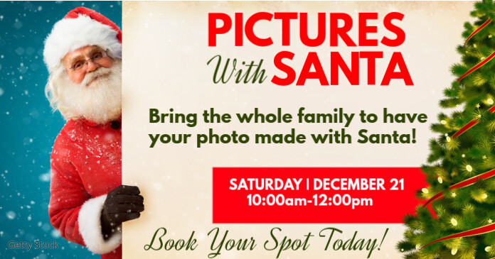 White Maximalist Pictures With Santa Facebook Shared Image Template ...