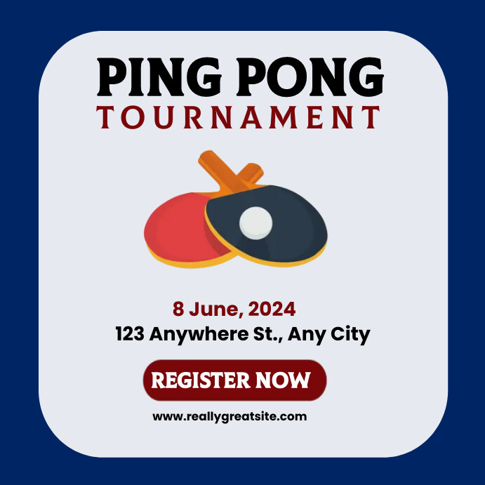Copy of White Maximalist Ping Pong Poster Flyer Inst | PosterMyWall