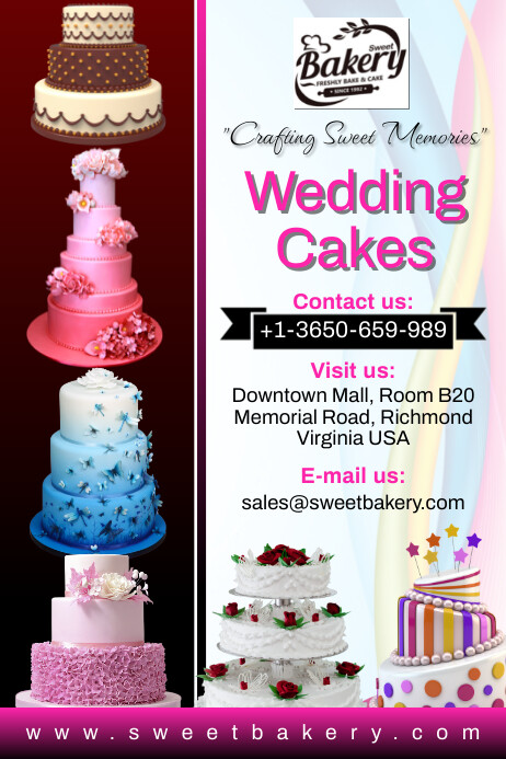 White Maximalist Pink, Black Cakes Bakers Pas Template | PosterMyWall