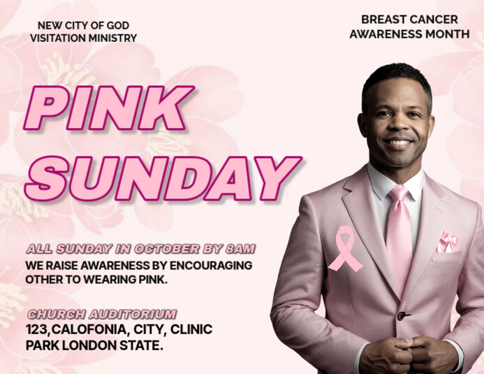 Copy of White Maximalist Pink Sunday Service Invitati | PosterMyWall