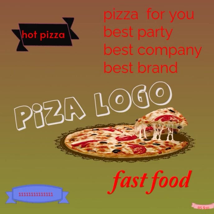 Copy of White Maximalist Pizza Logo Album Cover | PosterMyWall