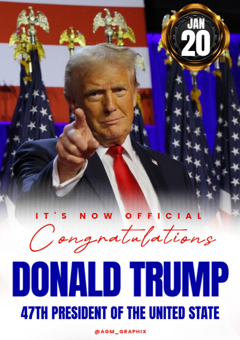 Copy of White Maximalist President Donald Trump's Inauguration Flyer A4 ...