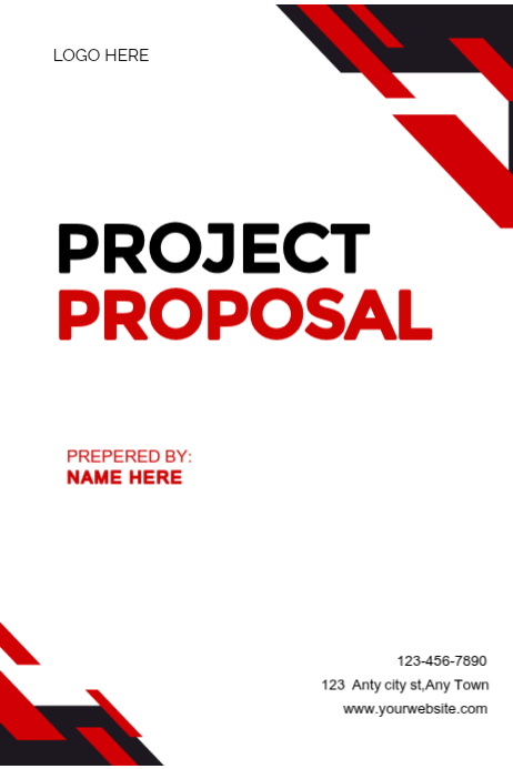 White Maximalist Project Proposal Poster Template | PosterMyWall