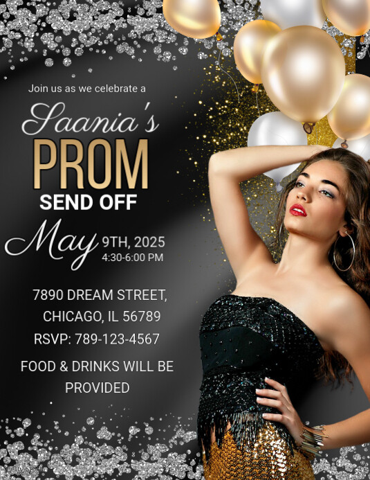 Copy of White Maximalist Prom Send Off Flyer (us Letter) | PosterMyWall