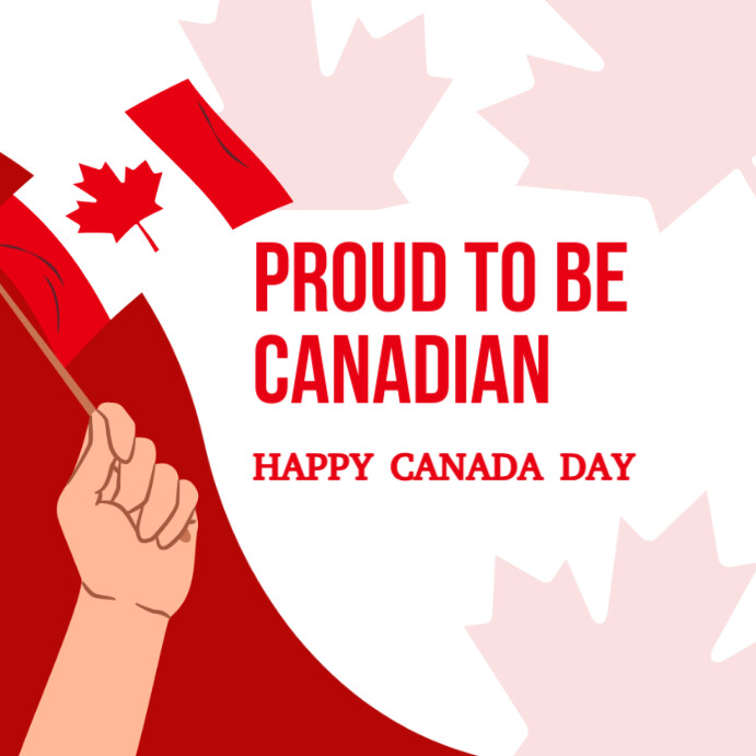White Maximalist Proud To Be Canadian Instagram Post Template ...