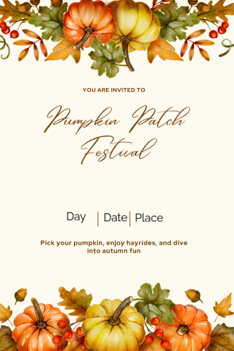 Copy of White Maximalist Pumpkin Patch Poster, Pumpkin Patch Template ...
