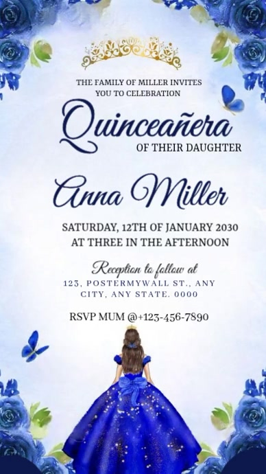 White Maximalist Quince Anos Instagram Reel Template | PosterMyWall