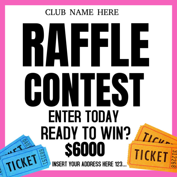 White Maximalist Raffle Contest Instagram Post Template | PosterMyWall