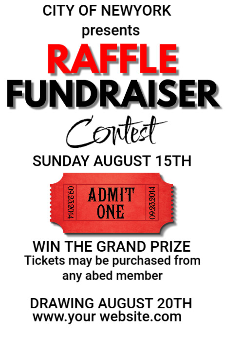 White Maximalist Raffle Ticket Poster Template | PosterMyWall