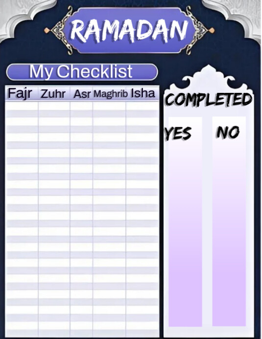 White Maximalist Ramadan Checklist Flyer Flyer (us Letter) Template | PosterMyWall